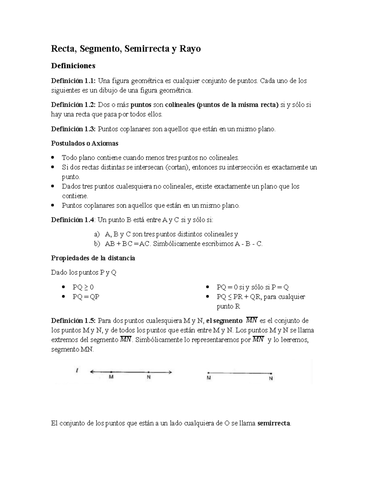 Teoria 1re Parcial Geometria y Trigonometria - Recta, Segmento ...