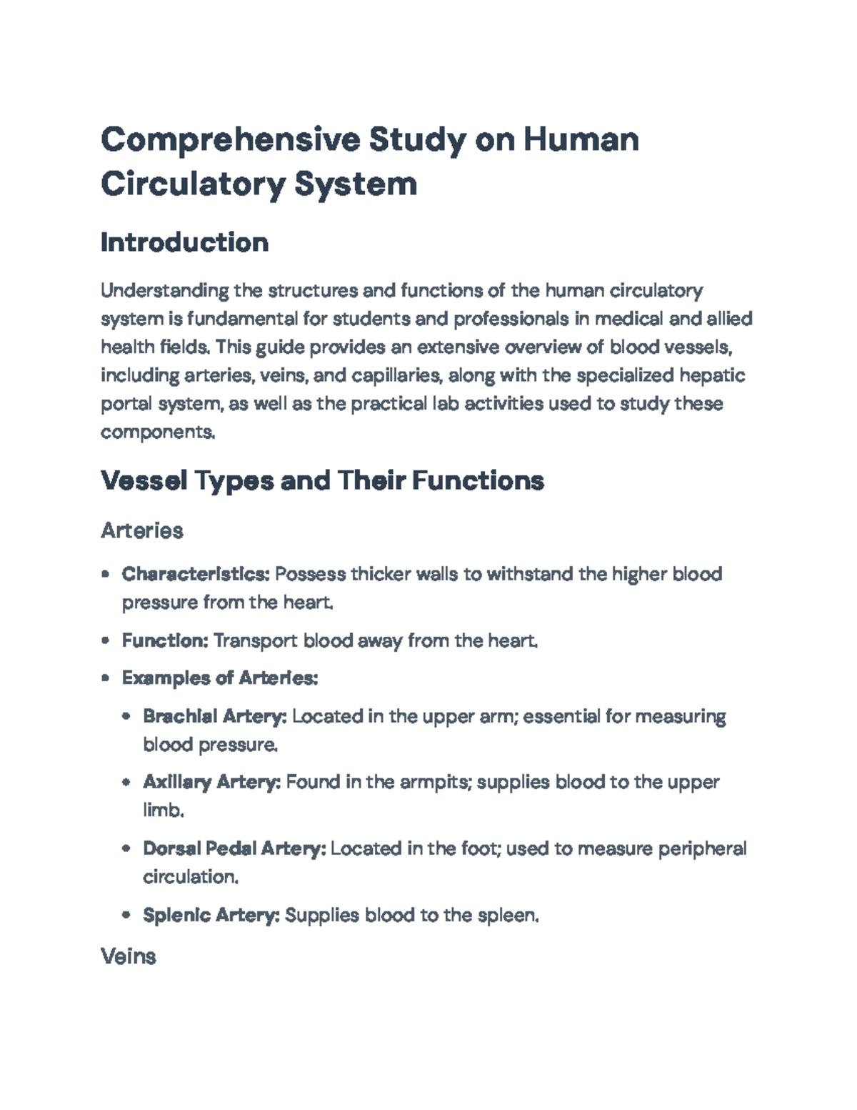 Human Circulatory System Overview: Structures, Functions & Lab ...
