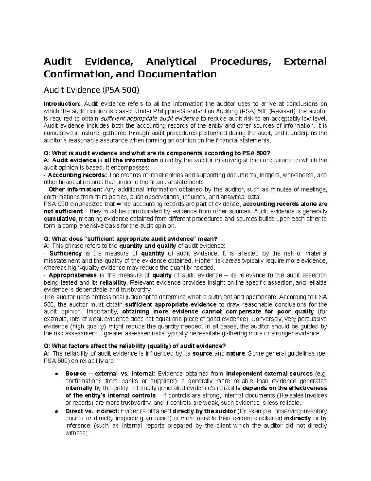 Audit Evidence and Analytical Procedures: Insights on PSA 500 & 520 ...