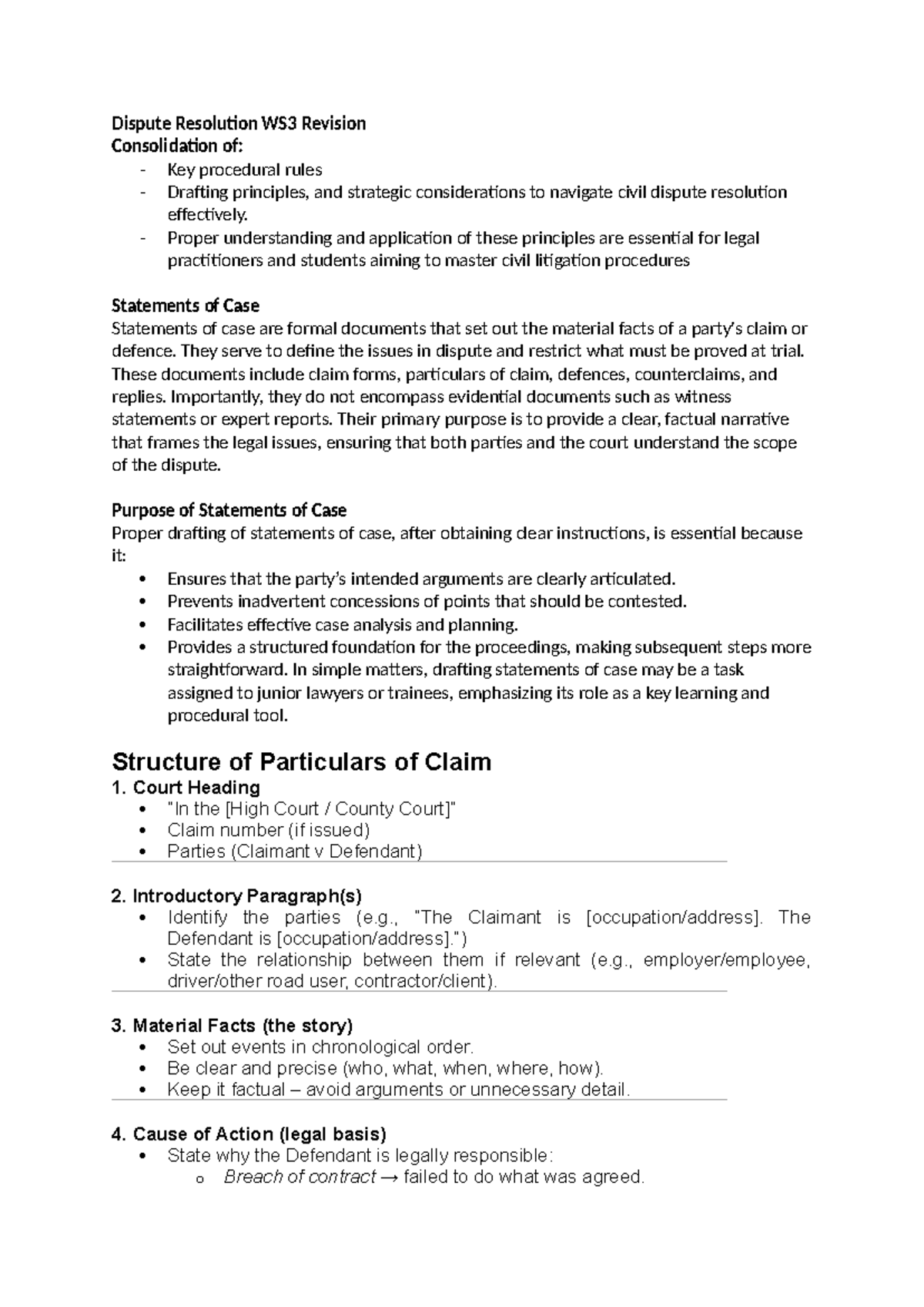 Dispute Resolution WS3: Key Procedural Rules & Drafting Principles ...