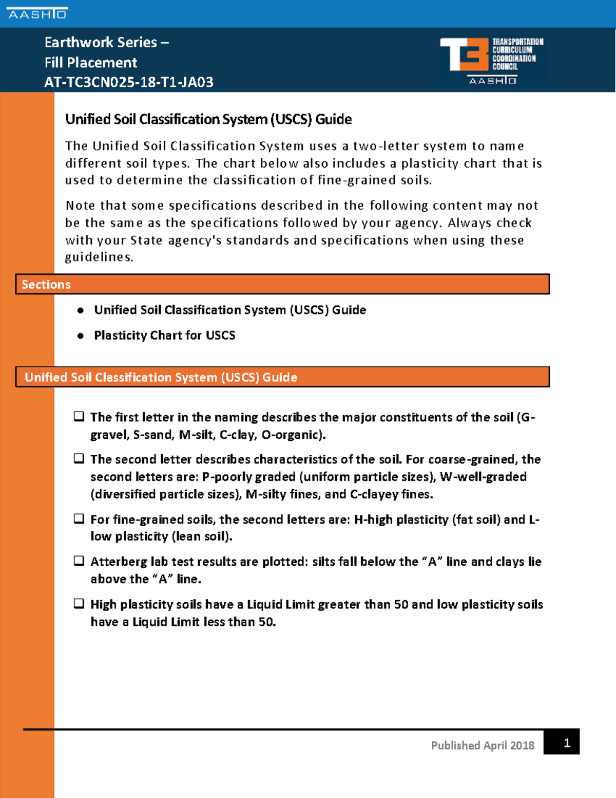 USCS Guide to classifying soils after sieve and hydrometer analysis ...