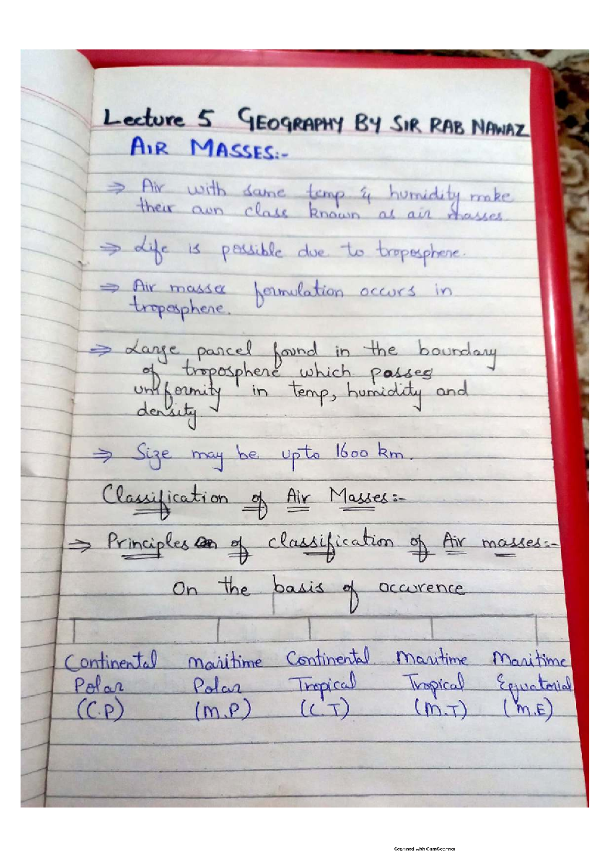 Lecture 5: Air Masses in Geography (GEOGRAPHY) - Studocu