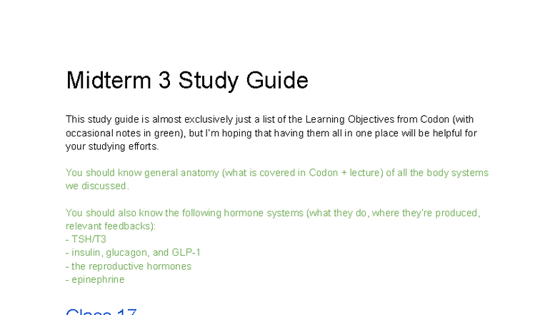 Midterm 3 Study Guide: Key Learning Objectives & Concepts - Studocu