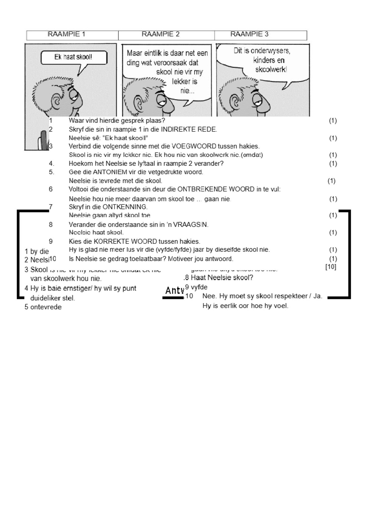 Strokiesprent vrae en antwoorde: Neelsie's Skoolgevoelens en Antwoorde ...