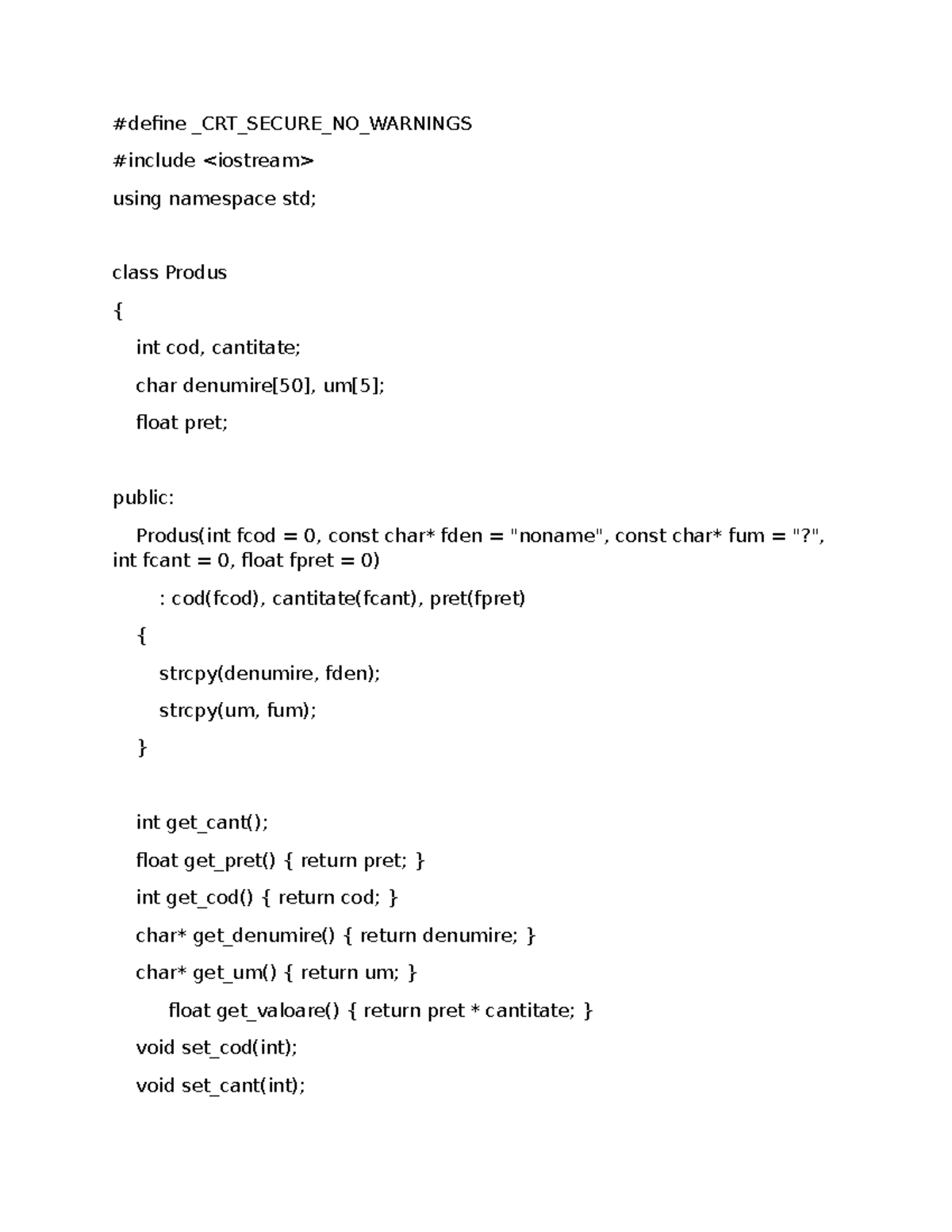 Seminar 3 POO - #define _CRT_SECURE_NO_WARNINGS #include using namespace std; class - Studocu