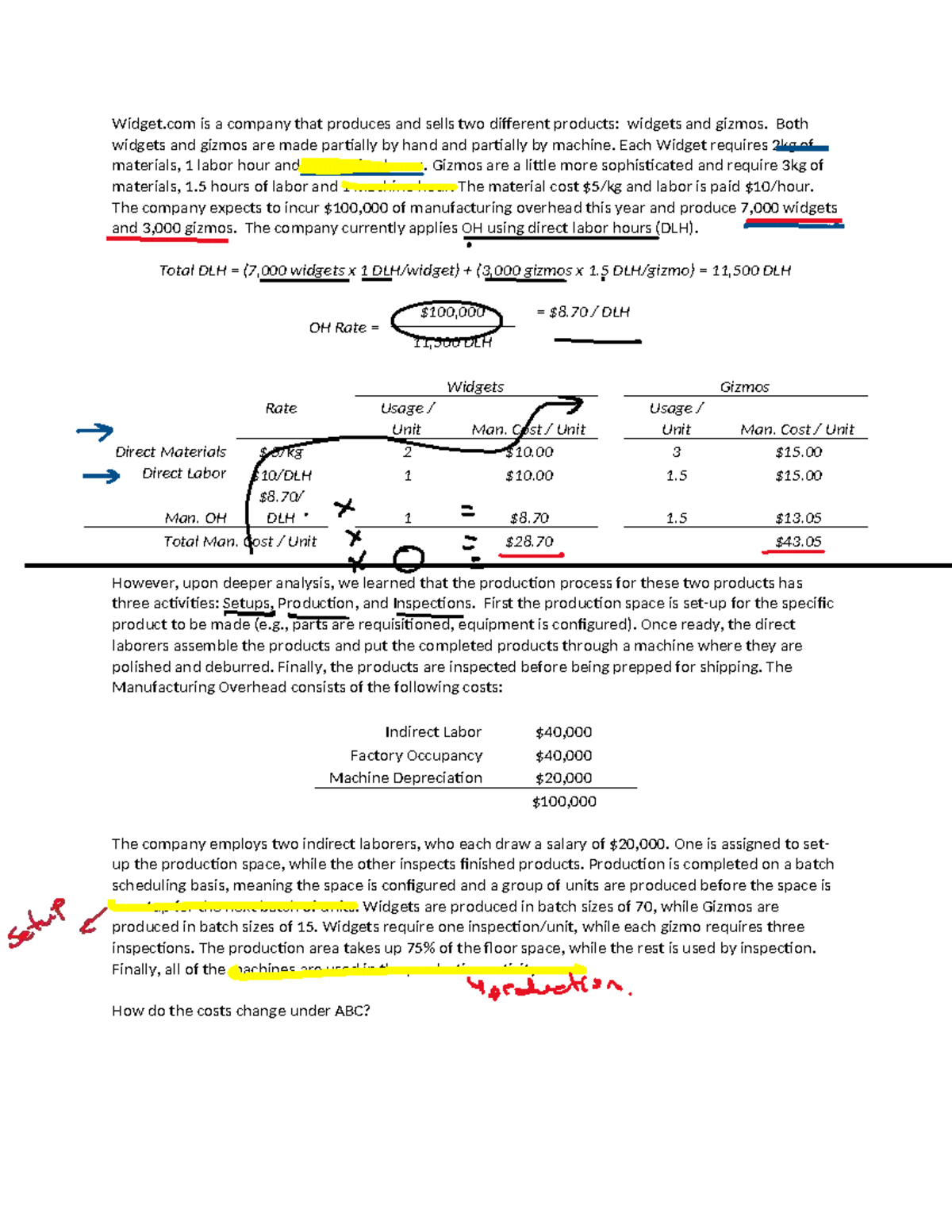 ABC Costing Analysis for Widget.com Products (Widget+ABC+2) - Studocu