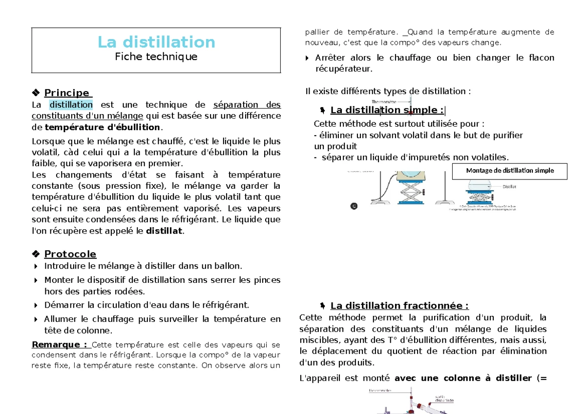 Méthode de Filtration sur Büchner en Chimie: Guide Pratique - Studocu