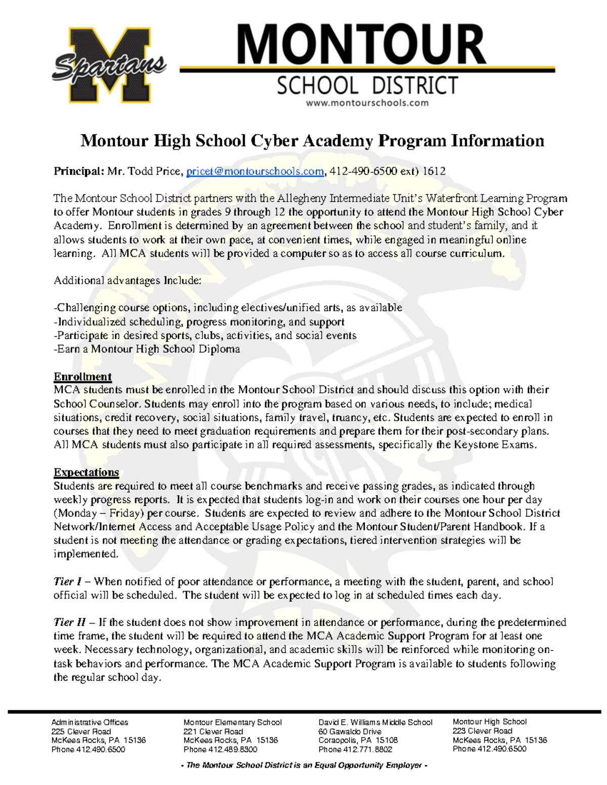 Montour Cyber Academy Program Info & Enrollment Application - Studocu