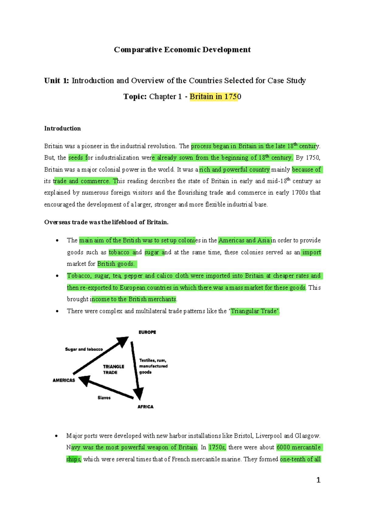 Unit I Comparative Economic Development: Britain, Japan & USSR Overview ...