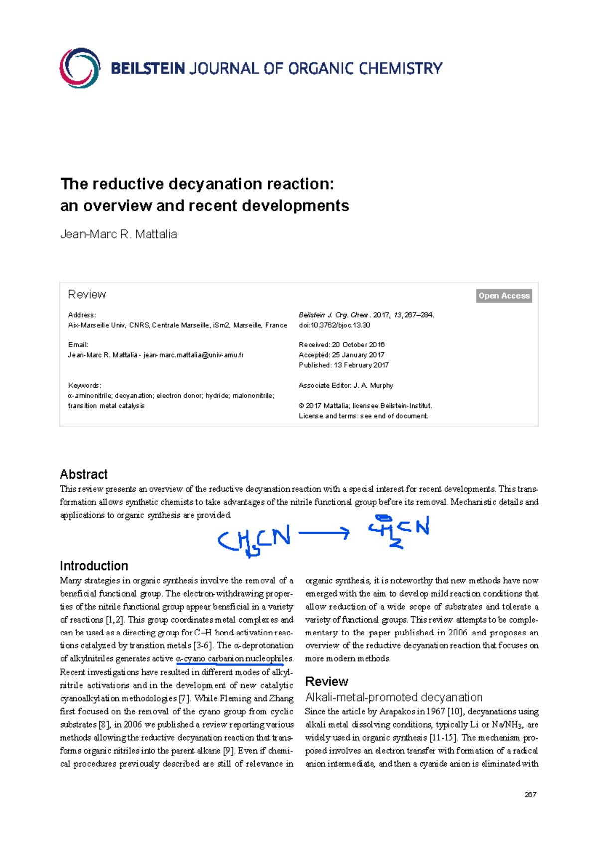 Reductive Decyanation Reaction: Overview & Recent Advances (CHEM 1860 ...