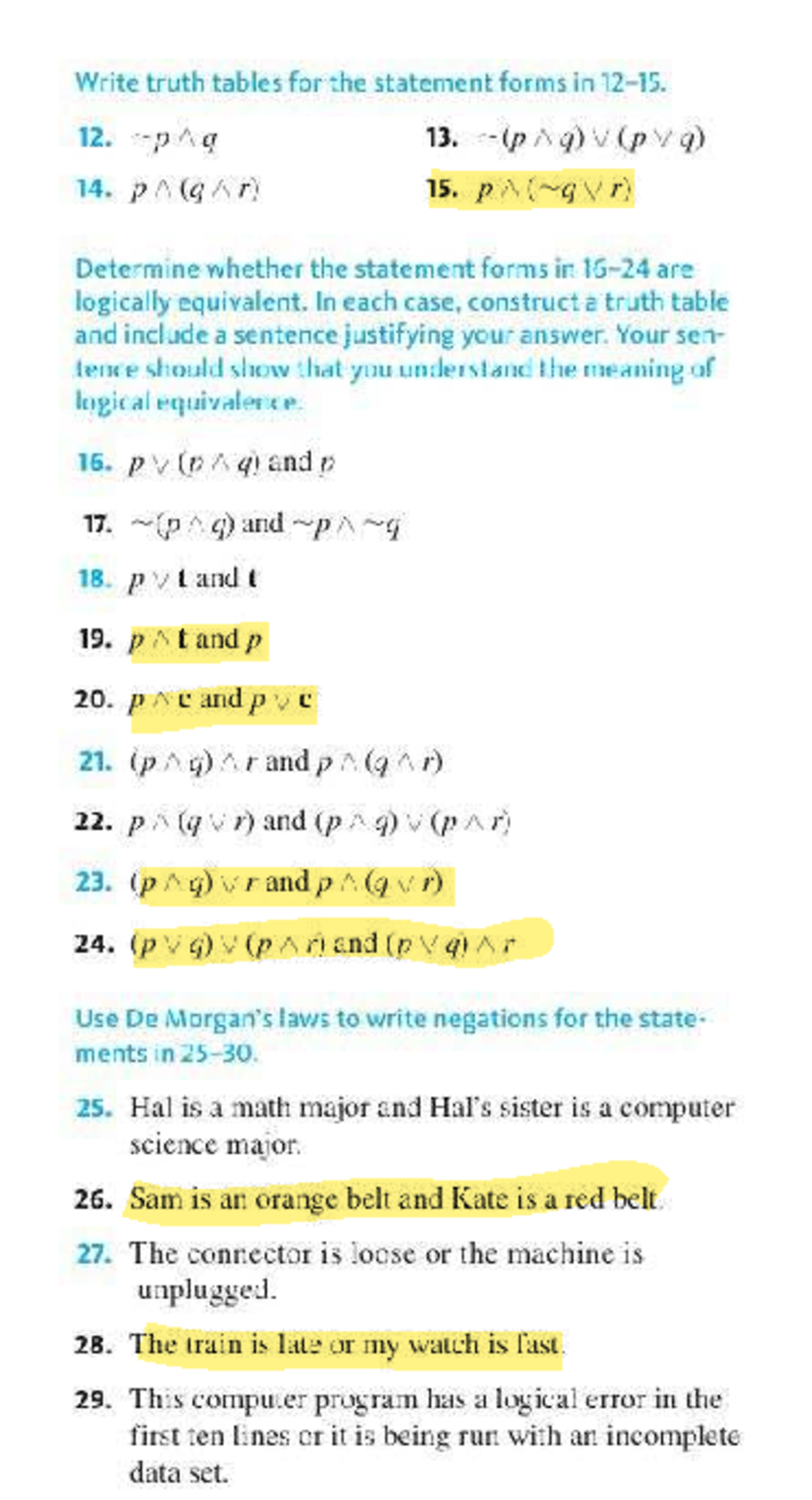 TUT 01 - Truth Tables and Logical Equivalence Analysis - Studocu