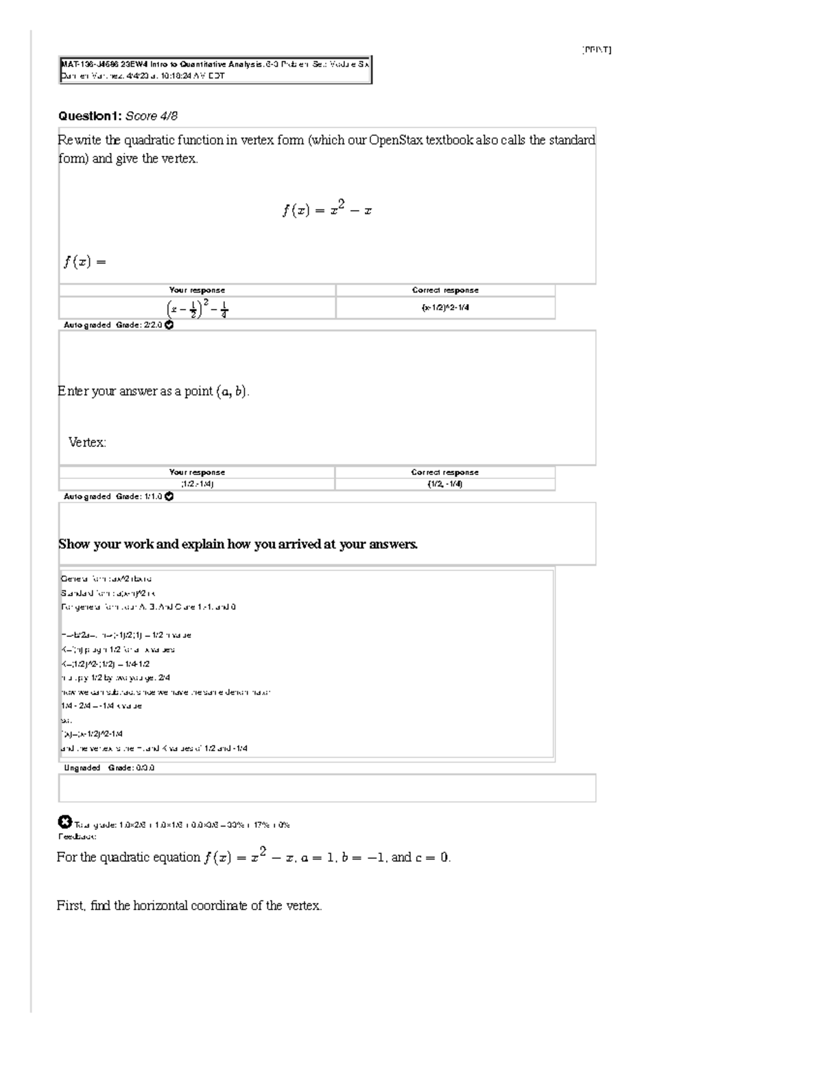 Mat 136 module 6-3 problem set - [PRINT] MAT-136-J4586 23EW4 Intro to Quantitative Analysis, 6-3 ...