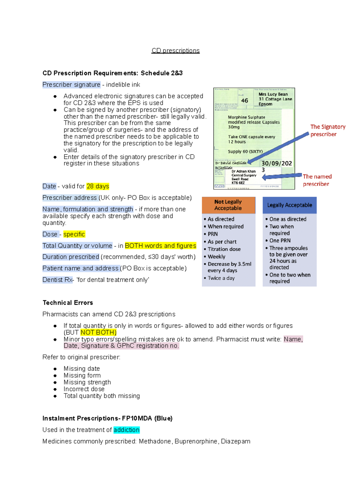 CD Prescriptions & Registers: Essential Guidelines for Compliance - Studocu