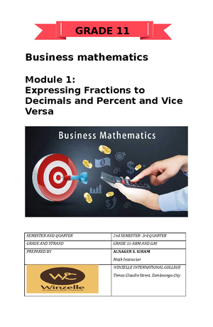 Week 1 (functions) - 11 General Mathematics Quarter 1 – Module 1: Key Concept of Functions ...