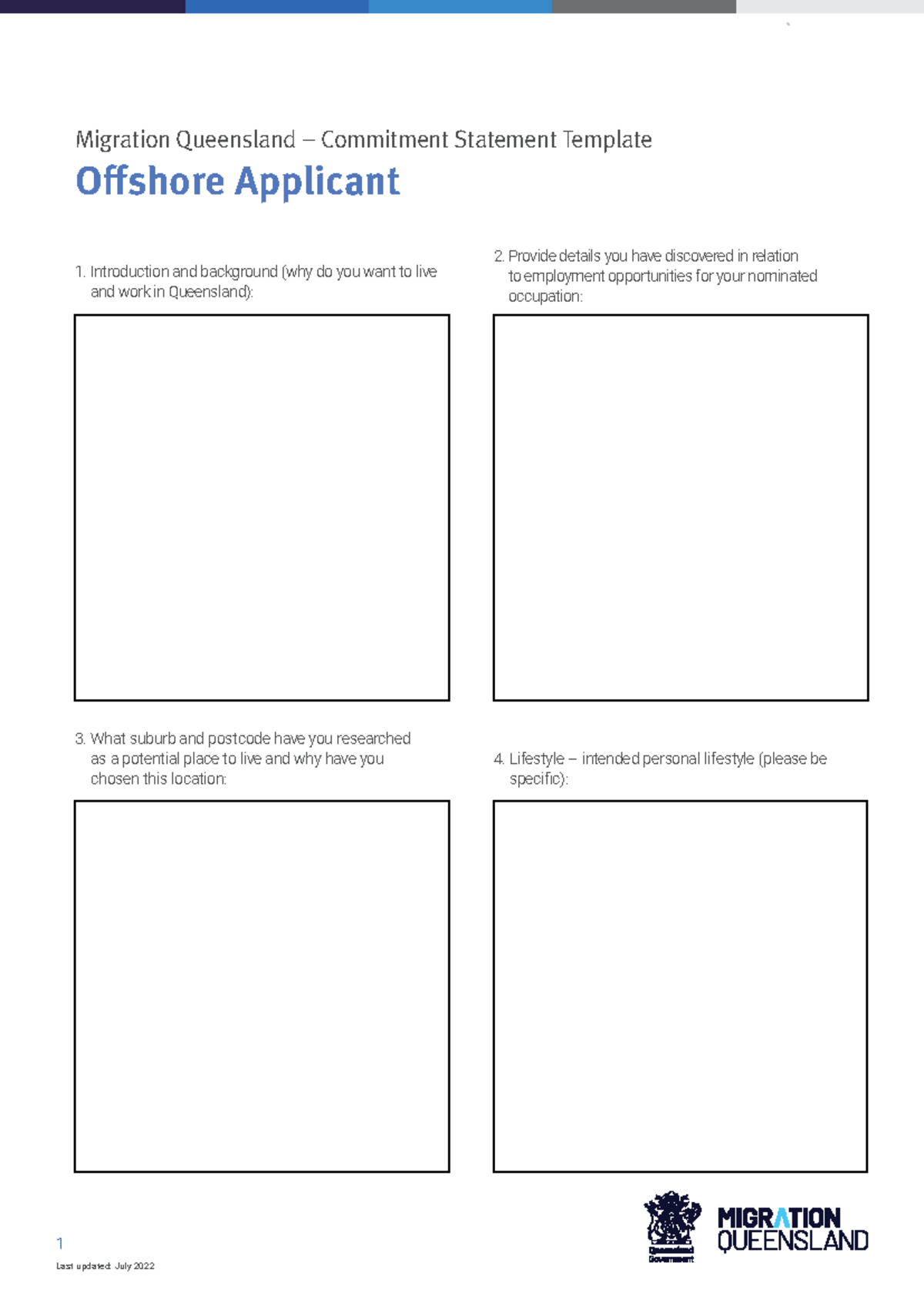 Migration Queensland Commitment Statement Template for Offshore ...