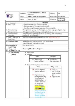G10 english lesson exemplar 4th quarter - 1 4th Quarter Content ...