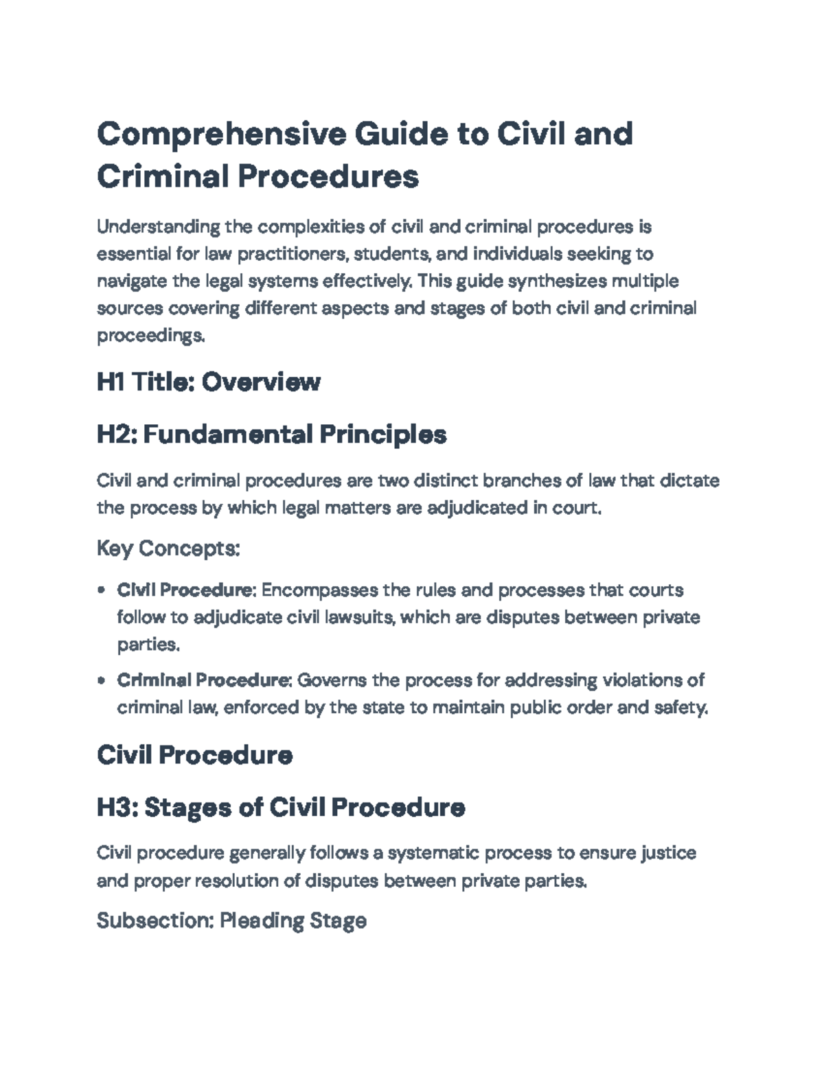 Comprehensive Guide to Civil & Criminal Procedures (Law 101) - Studocu