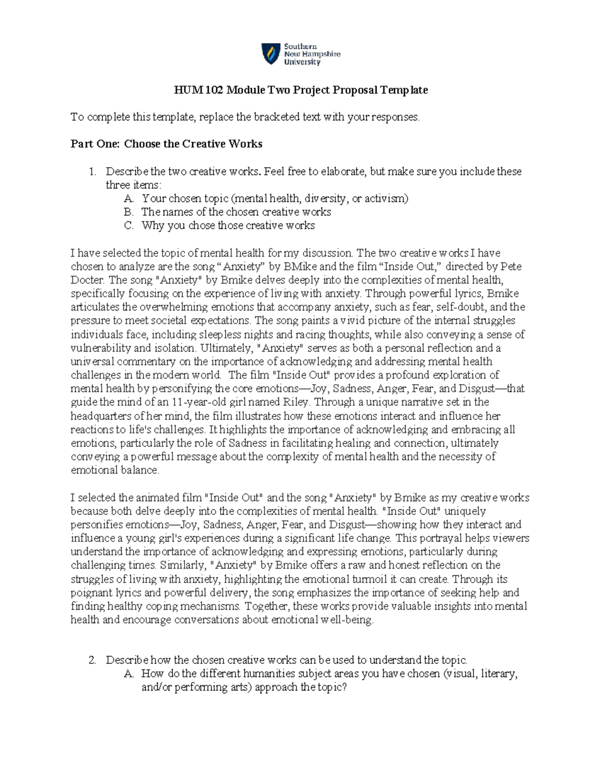 HUM 102 Module Two Project: Analyzing Mental Health in Art - Studocu