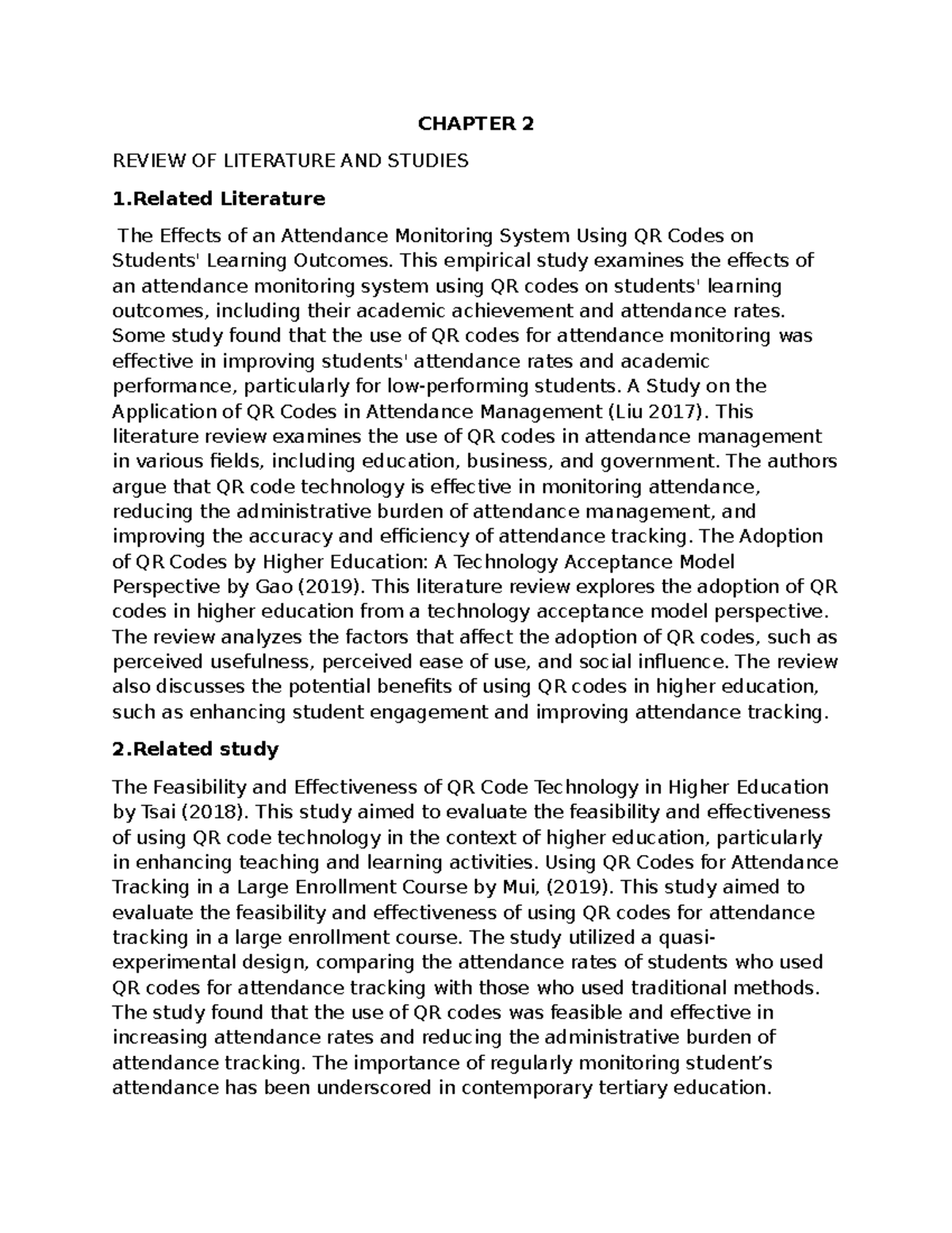 Chapter 2 - Study hypotheses 1. The mean scores of the pre ...