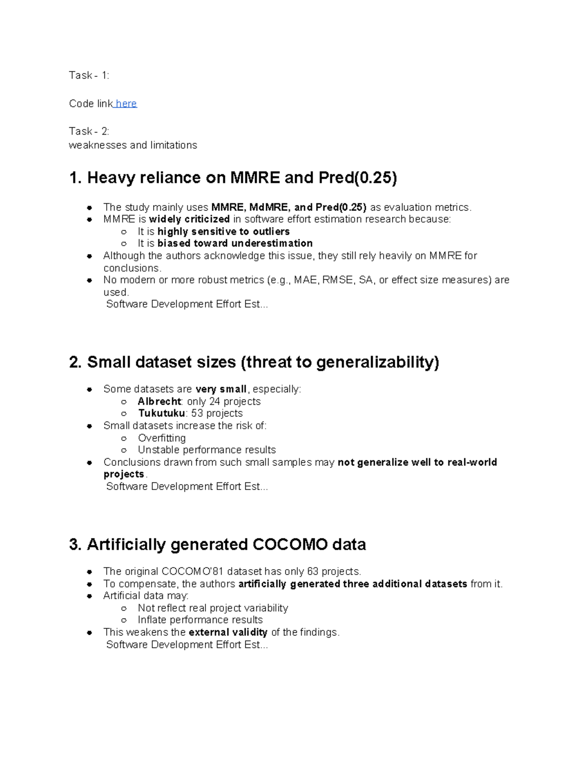 Rebaka-20222000 00040: Analysis of Weaknesses in Software Effort ...