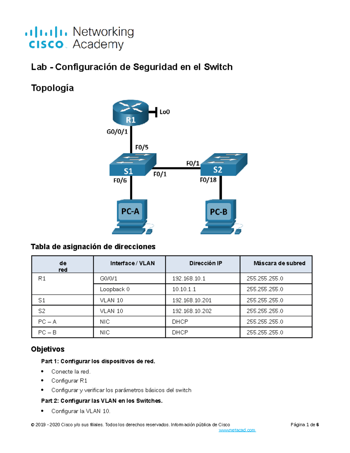 11.6.2-lab -switch-security-configuration es-XL brayanm - 2019 - 2020 ...