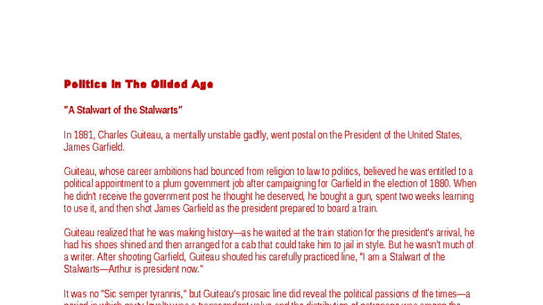 Politics in the Gilded Age: Corruption, Machines, and the Populist ...