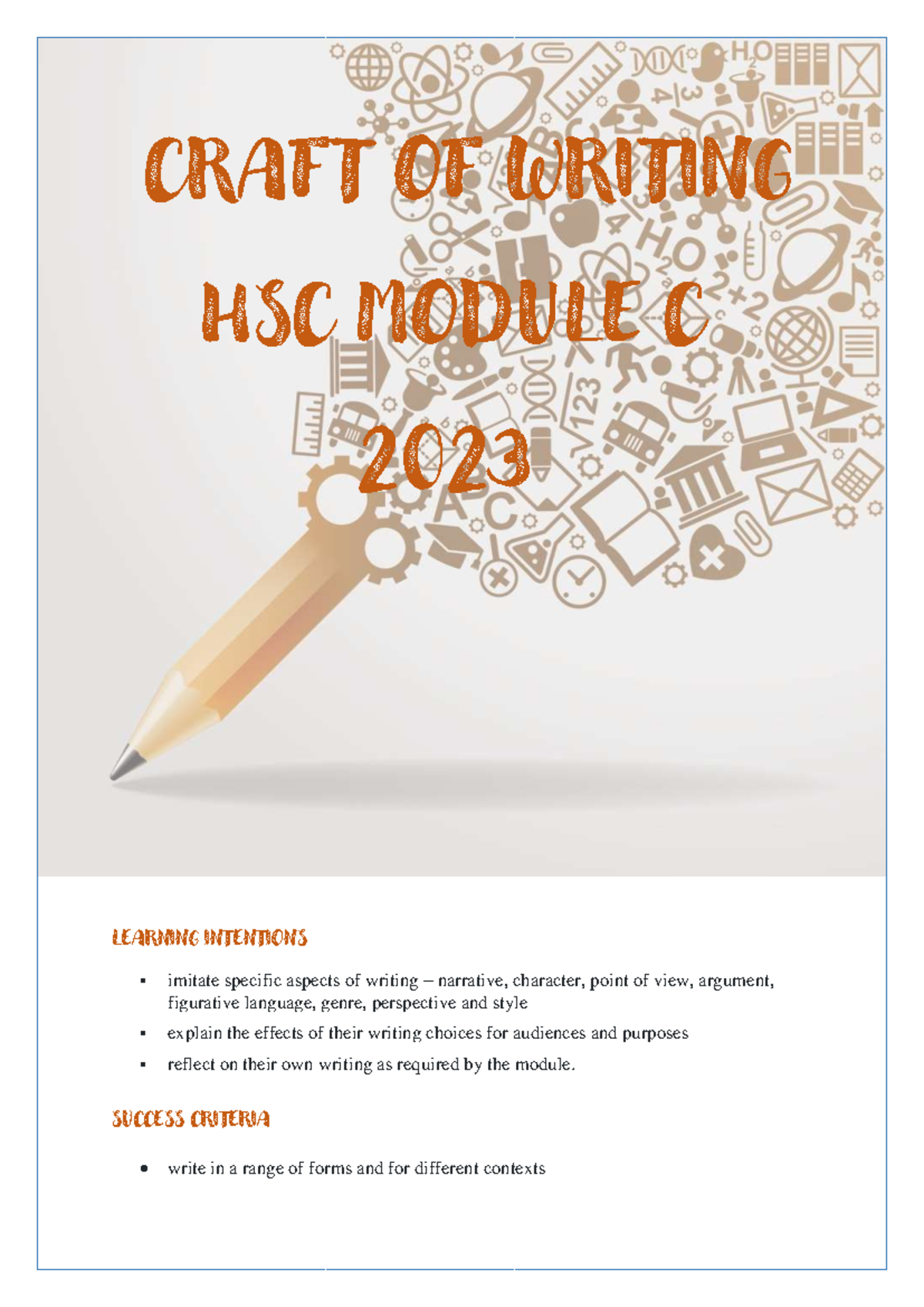 HSC English Module C: Craft of Writing Workbook (2023) - Studocu