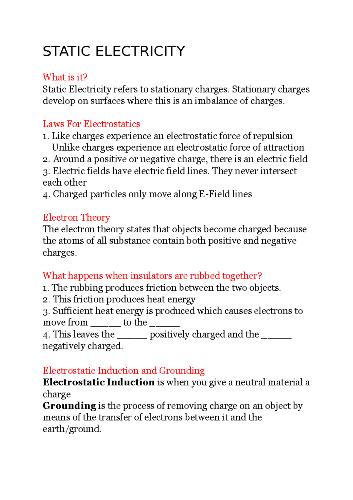 Static Electricity - dgtetgdrfweswfsdwsdf - STATIC ELECTRICITY What is ...