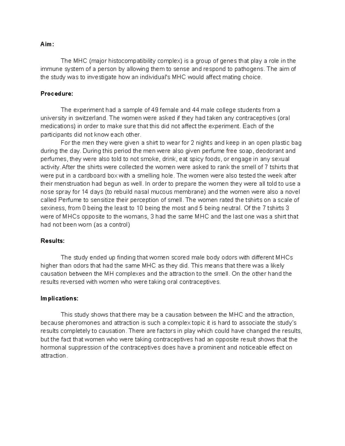 Wedekind 1995 APRI - Explains the aim, procedure, results, and ...