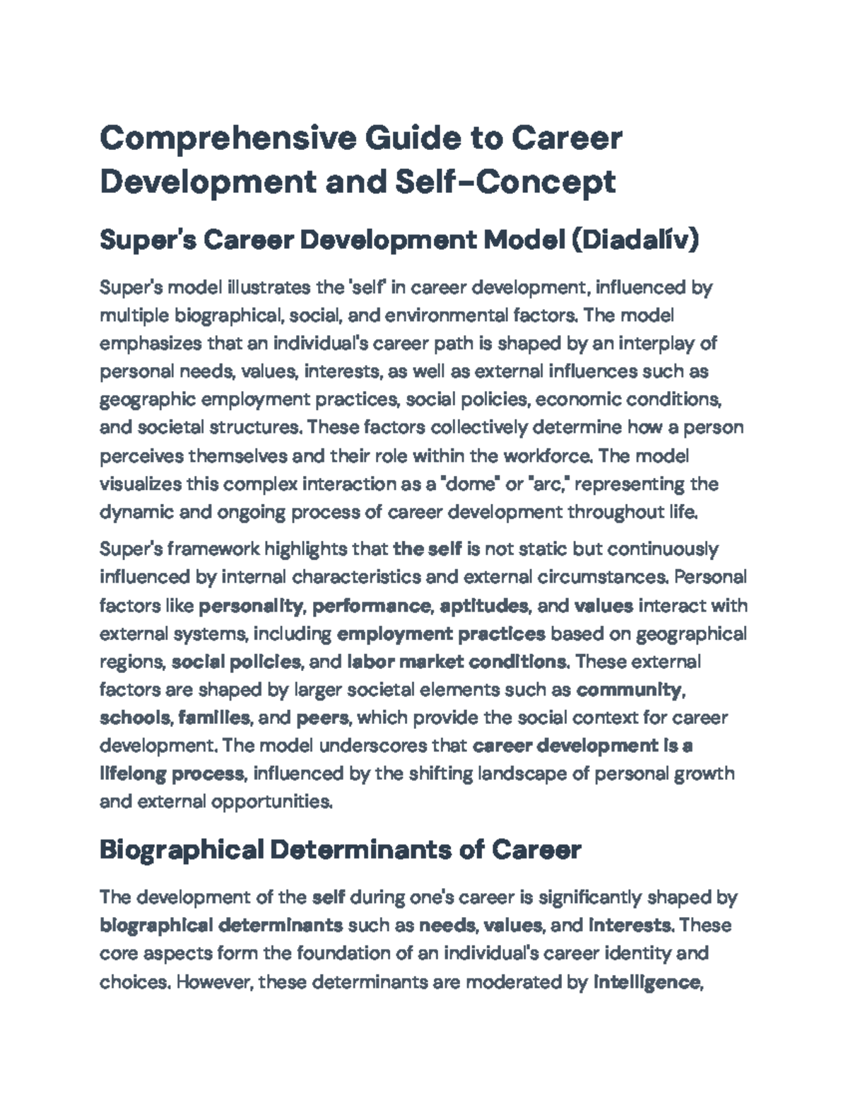 Comprehensive Overview of Career Development & Maturity Concepts (CDM ...