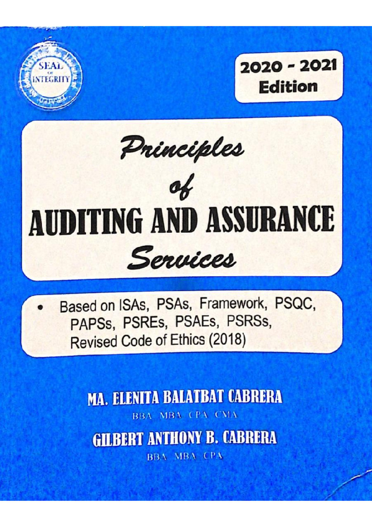 2020 MA Principles of Auditing & Assurance Services Overview - Studocu