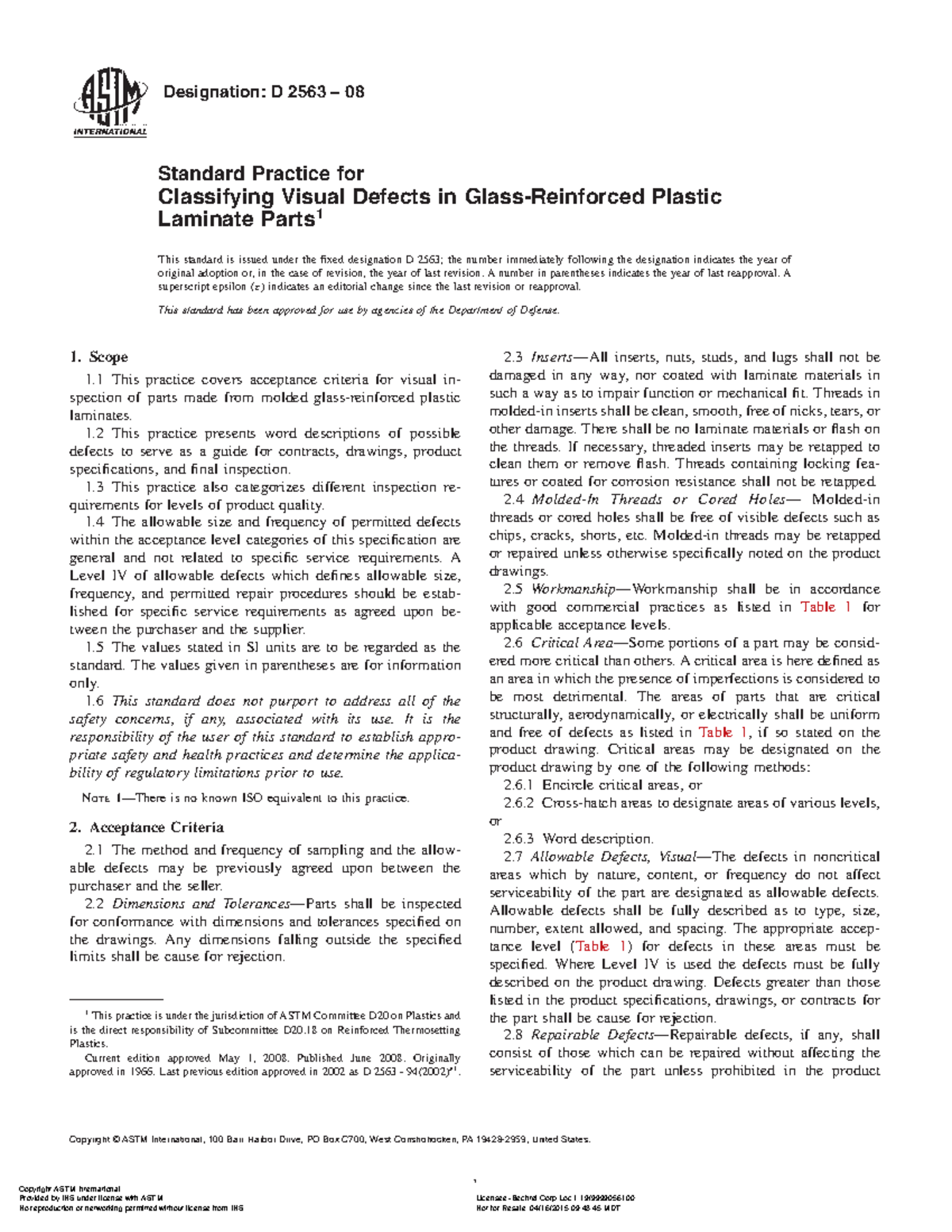 ASTM D2563 Visual Defects Classification in Glass-Reinforced Plastics ...