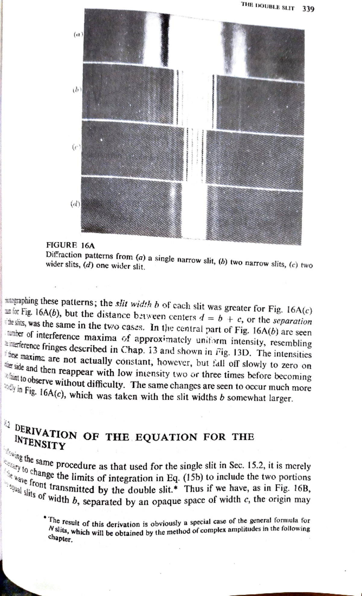 Diffraction 2 - (a) (d) FIGURE 16A Diffraction patterns from (a) a ...
