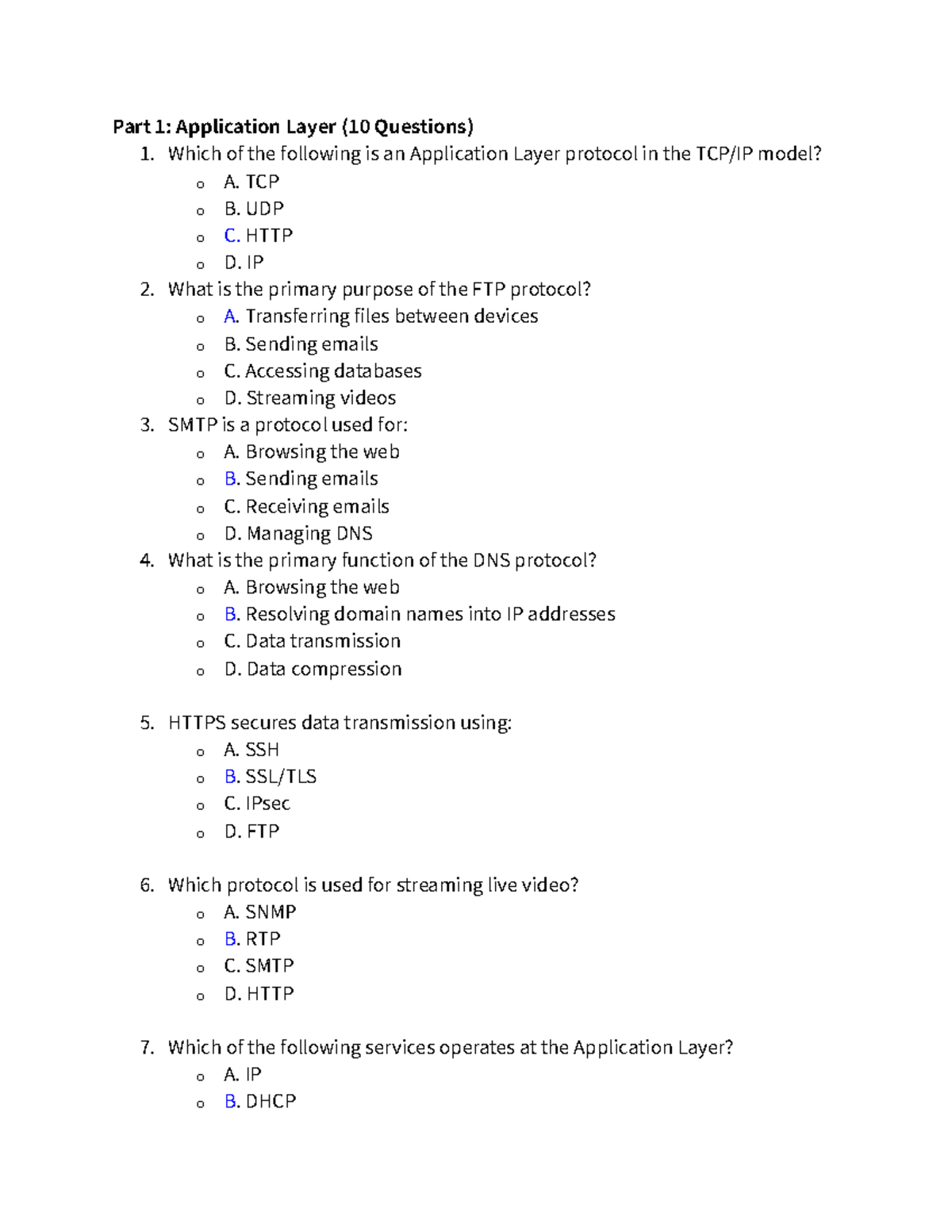 Bai Tap Trac Nghiem Ko Dap An - Part 1: Application Layer (10 Questions ...