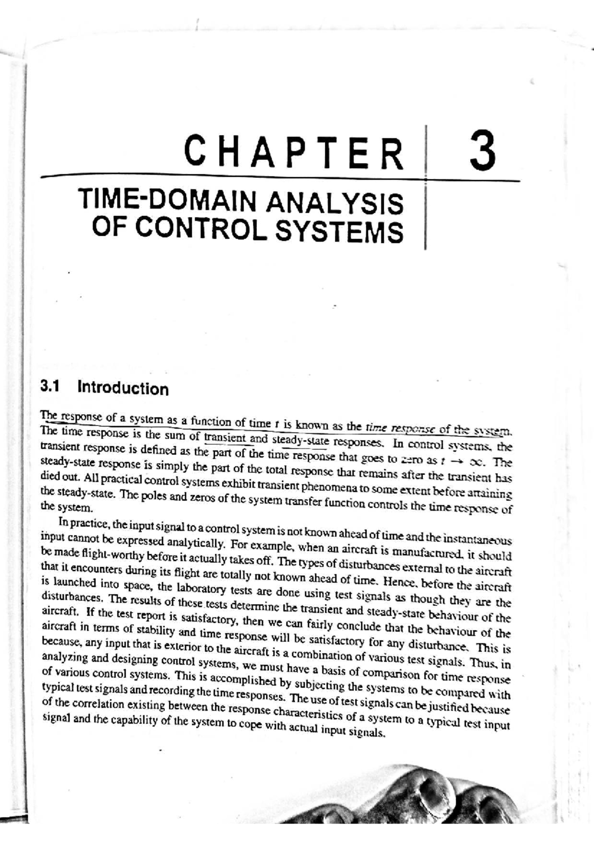 CHAPTER 3: ANALYSIS OF CONTROL SYSTEMS (Control System Module -3) - Studocu