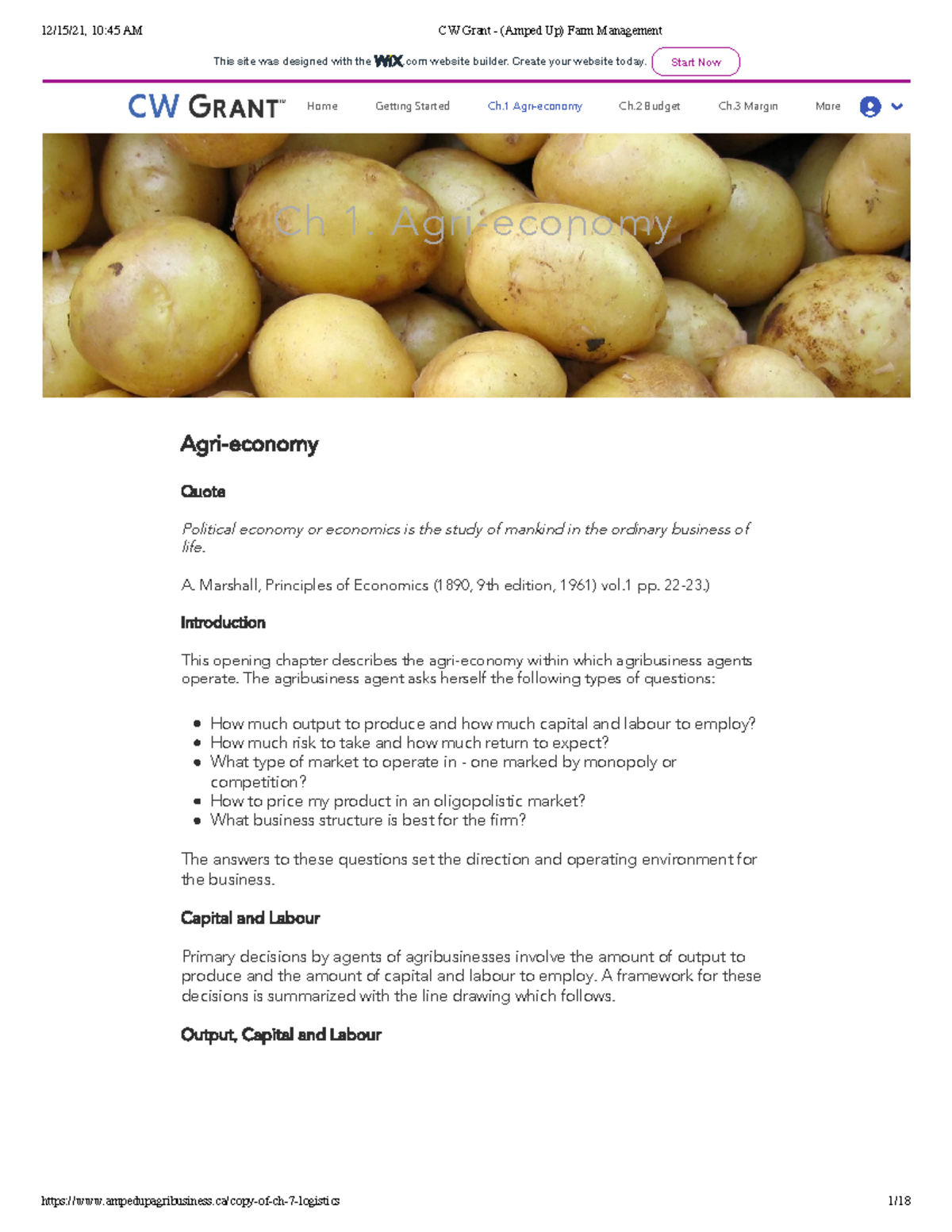 Chapter 1: Agri-Economy Dynamics in Agribusiness Management - Studocu