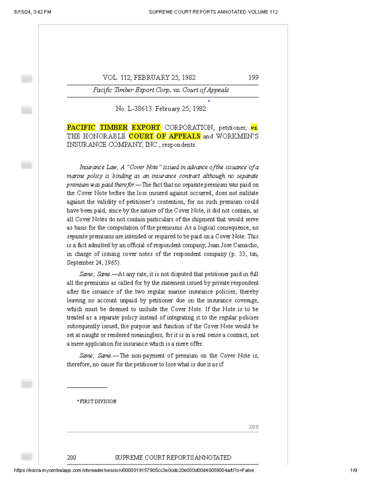 Pacific Timber Export Corp. vs. Court of Appeals: Legal Analysis Case ...