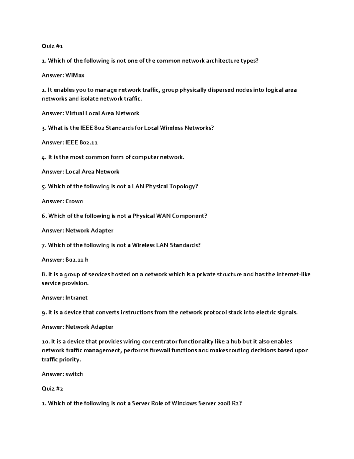 Operating Systems - Quiz Compilation with OED Insights - Studocu