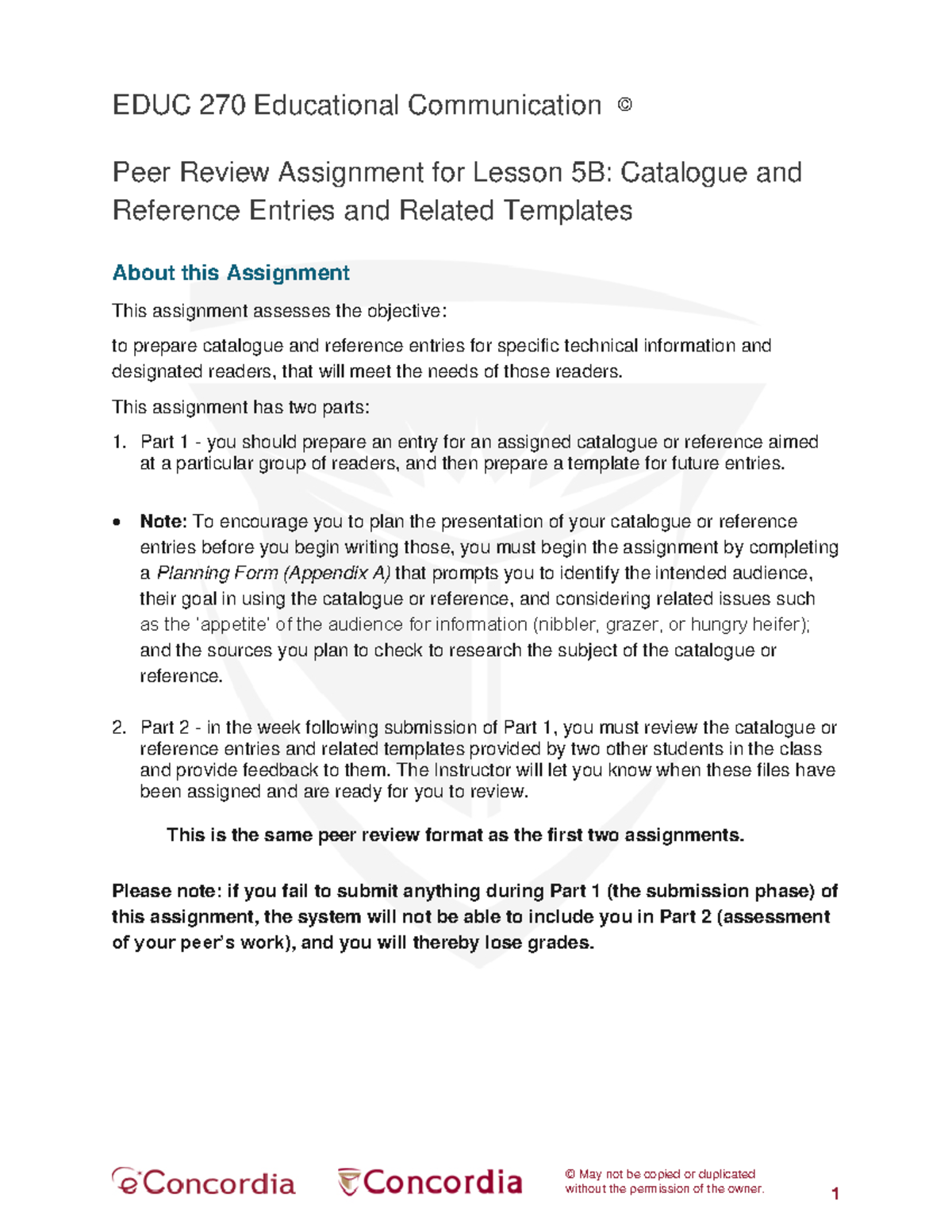 EDUC 270 Peer Review Assignment: Lesson 5B Reference Entries - Studocu