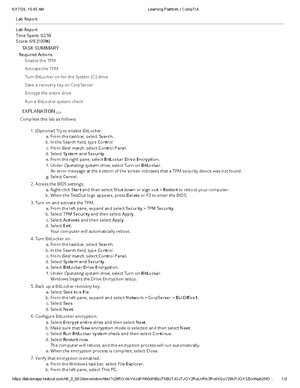 9.7.6 - Configure Windows Security (Simulation) - Lab Report Lab Report Time Spent: 06: Score: 5 ...