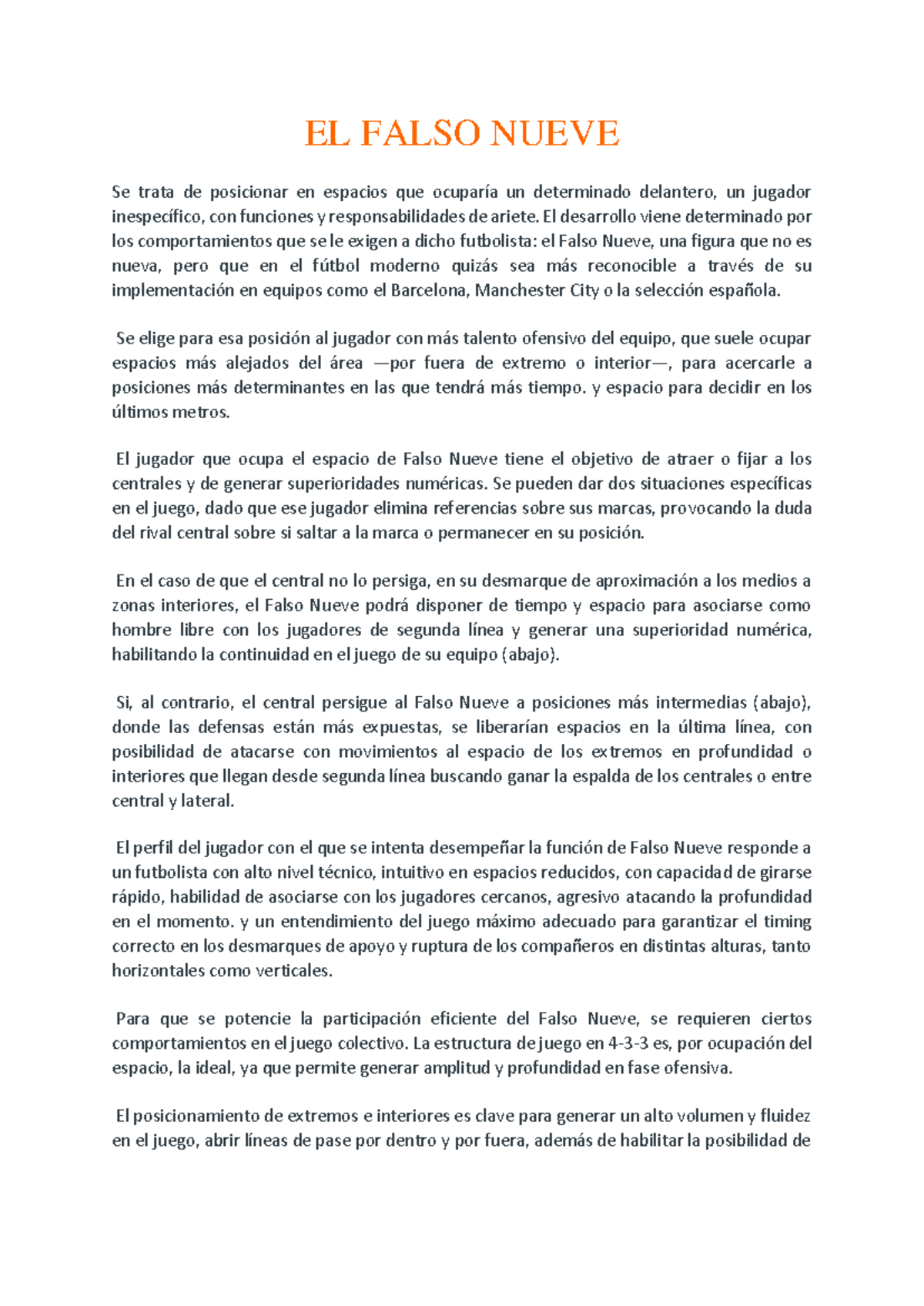 EL Falso Nueve - habla de futbol - EL FALSO NUEVE Se trata de ...