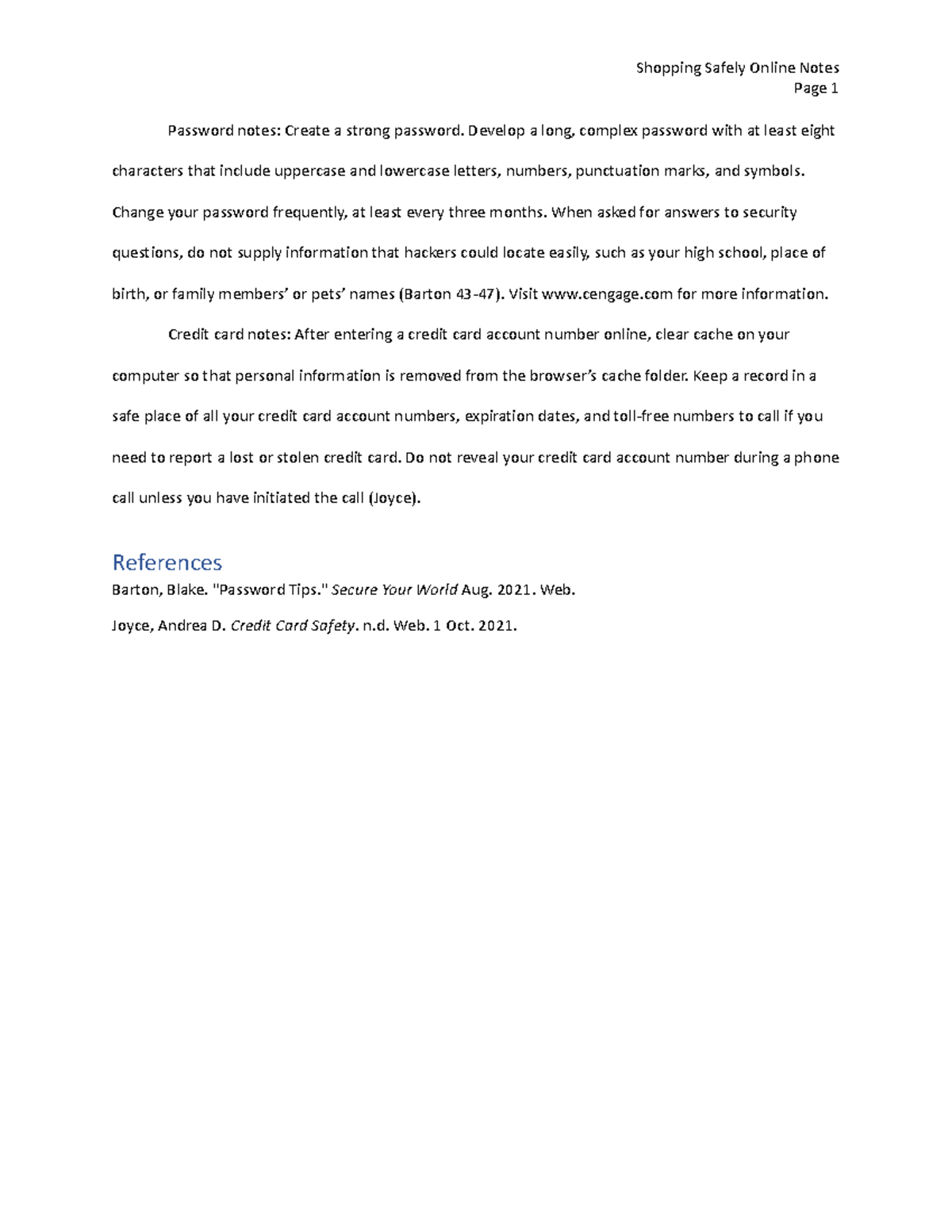 M2 Notes On Safely Shopping Online Passwords Credit Card Tips Studocu