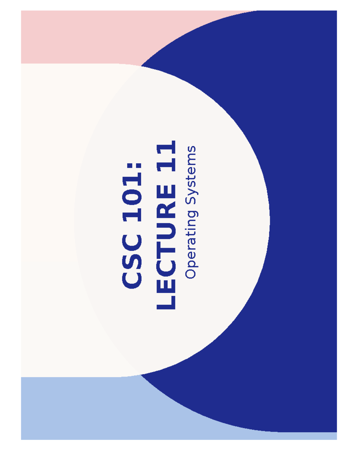 Lecture 11: Operating Systems in CSC101 - Introduction to Computing ...