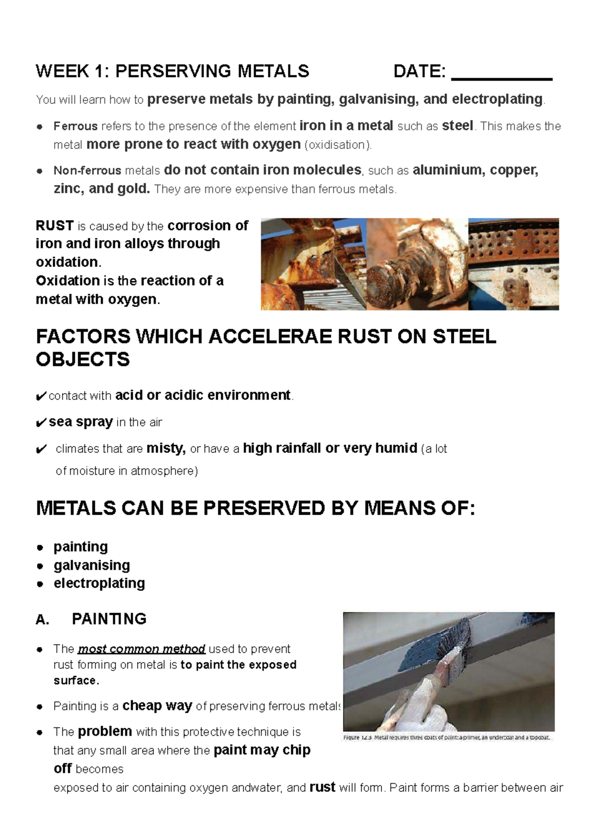 Grade 10 Term 4 Notes: Metal Preservation & Food Storage Techniques ...