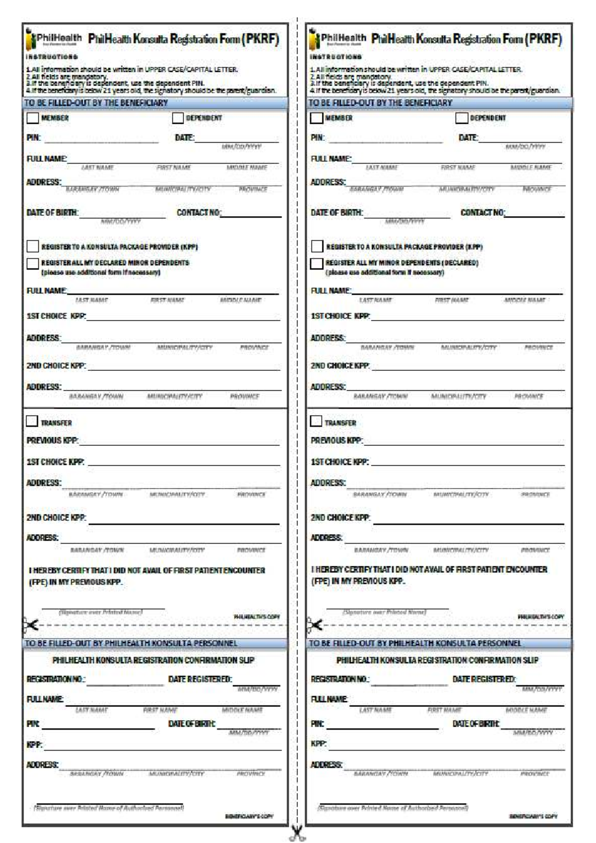 PKRF - PhilHealth Konsulta Registration Form Guide - Studocu