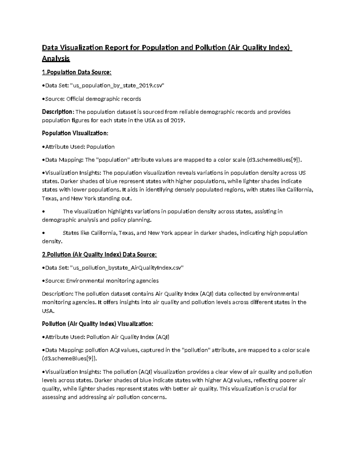 Data Visualization Report: Population & Pollution Analysis (AQI) - Studocu