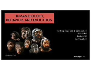 Exam 3 Review Sheet: Key Terms & Concepts in Human Evolution - Exam 3 ...