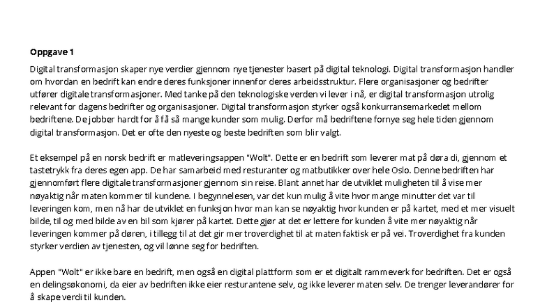 Oppgave 1-5: Digital Transformasjon og Innovasjon i Teknologi - Studocu