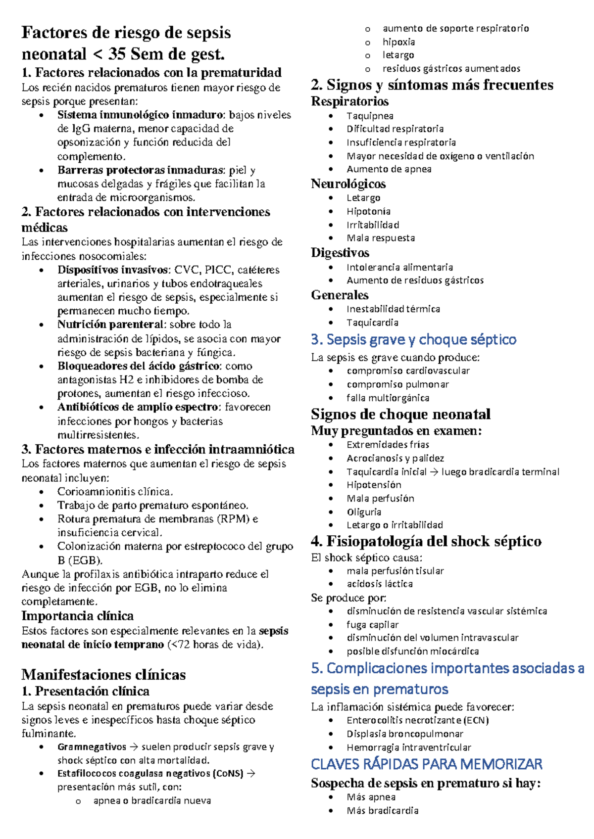Factores de Riesgo de Sepsis Neonatal: Análisis para 35 Sem de ...