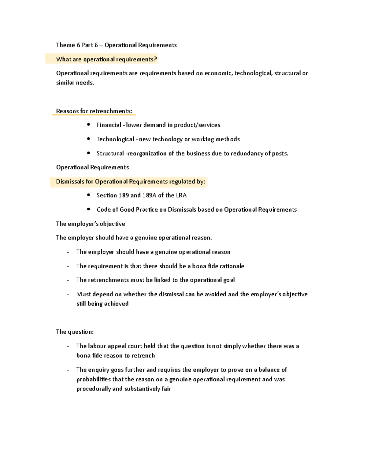 Theme 6 Part 6 - Lecture Notes on Operational Requirements - Studocu